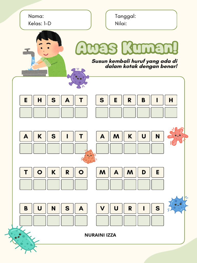 LKPD BHS Indo - Awas Kuman - Kelas 1D | PDF