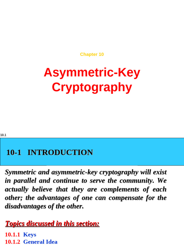 CH - 10 Asymmetric Key RSA Rabin | PDF | Cryptography | Public Key ...