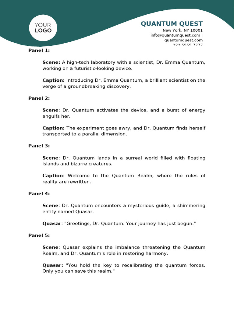 Comic Script Template | PDF | Young Adult