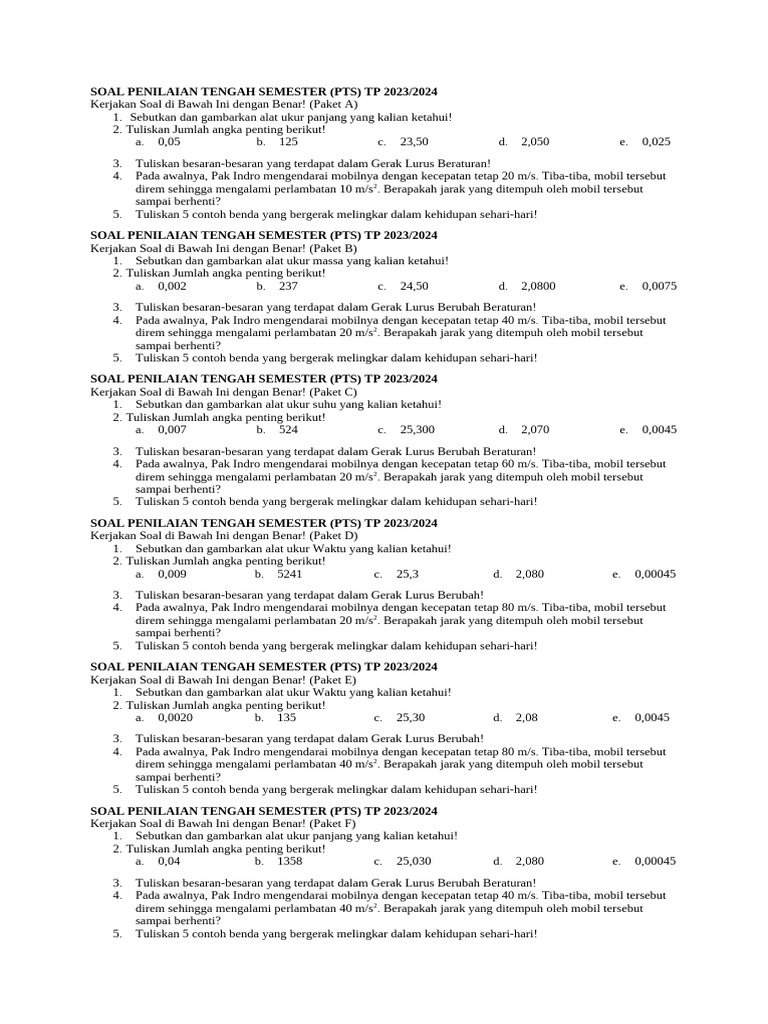 Soal PTS Fisika X | PDF | Griya & Taman | Komputer