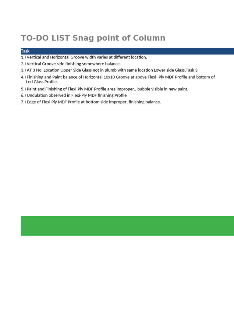 Column Snag Point Status1 | PDF
