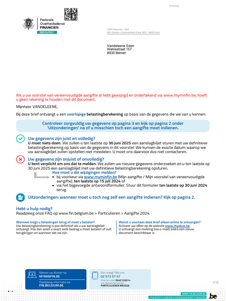 Proposition de Déclaration Simplifiée 2024 | PDF