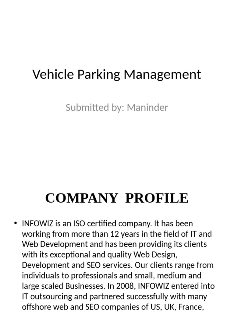 Online Local Vehicle Parking System Pdf Business Technology