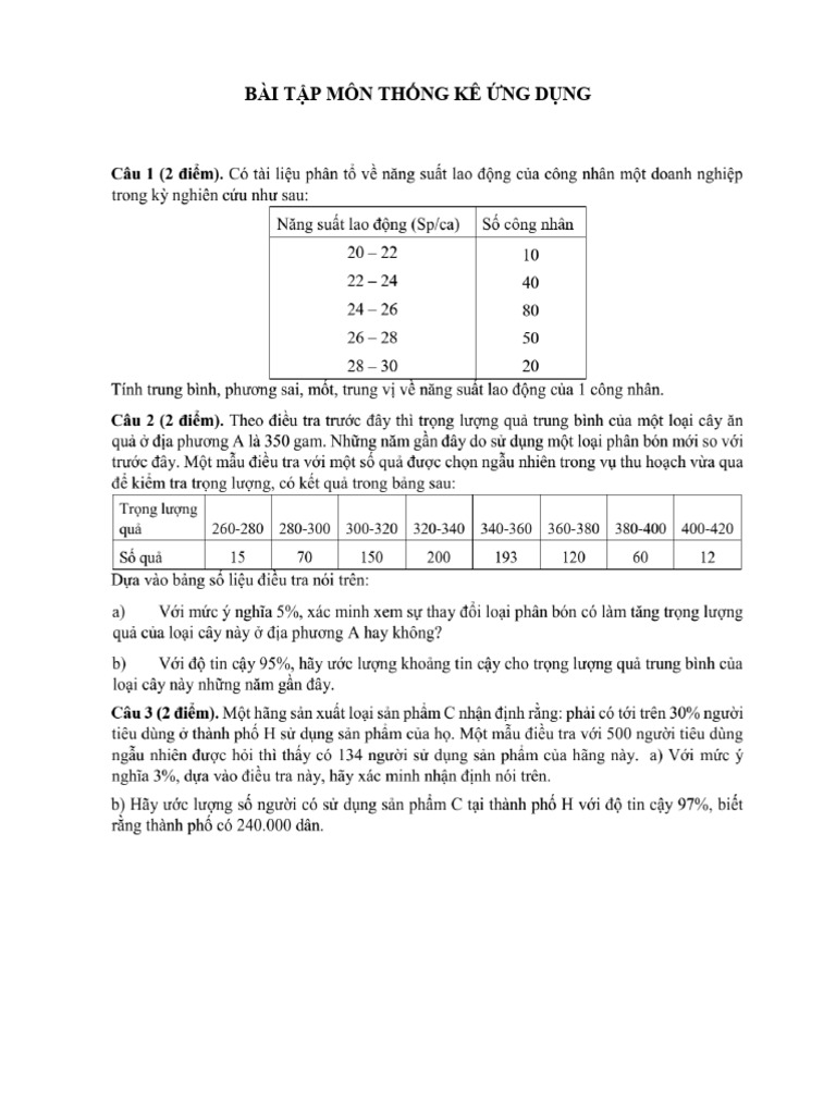 Bai Tap On Tap Tkud | PDF