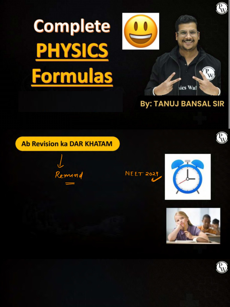 Physics - Complete Formulas - Lakshya NEET 3.0 2025 | PDF