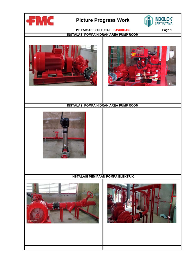 3.3.1. Photo Progress Report Ke-3 MEP FMC Pasuruan | PDF | Pump | Plumbing
