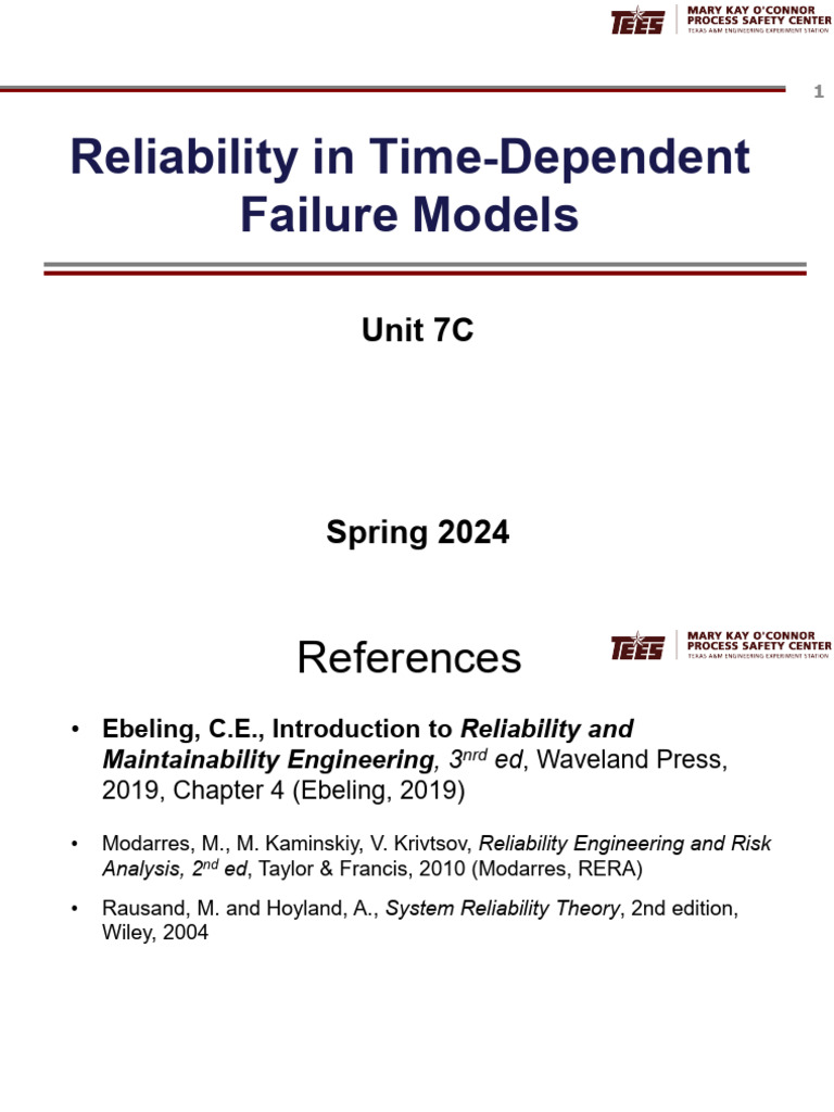 S2024 L20-21 Time-Dependent Failure | PDF | Normal Distribution | Statistical Analysis