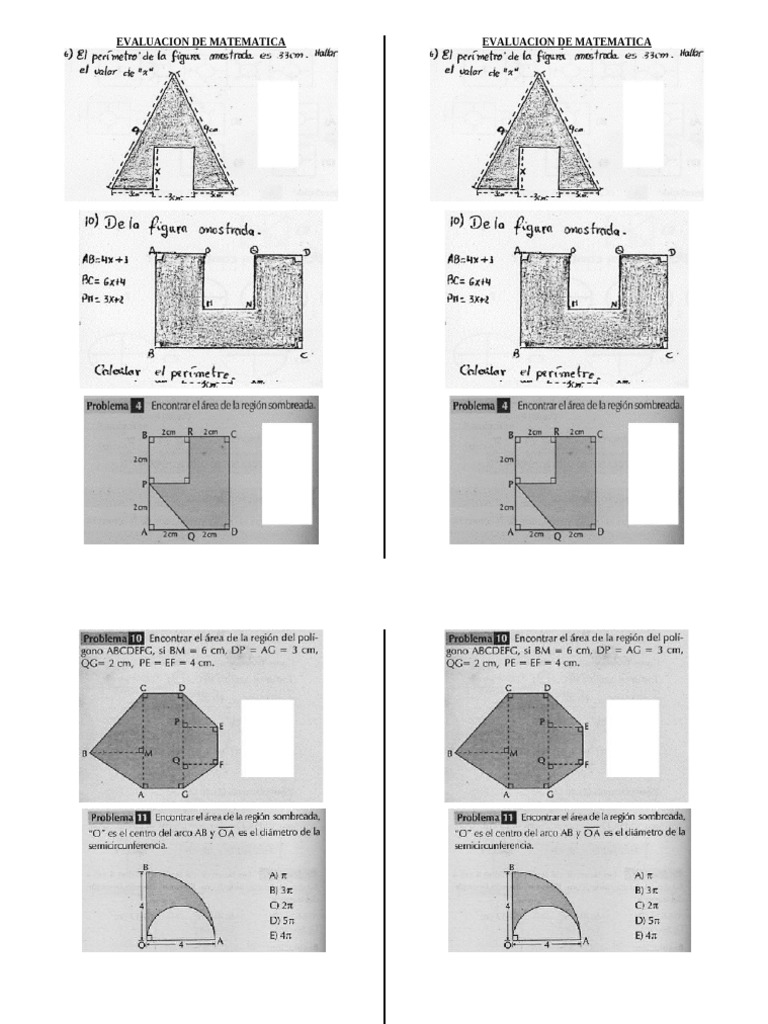 EVALUACION DE MATEMATICA | PDF