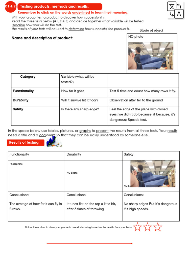 D1 2 Testing A Product at School UDL 2024 | PDF | Technology & Engineering