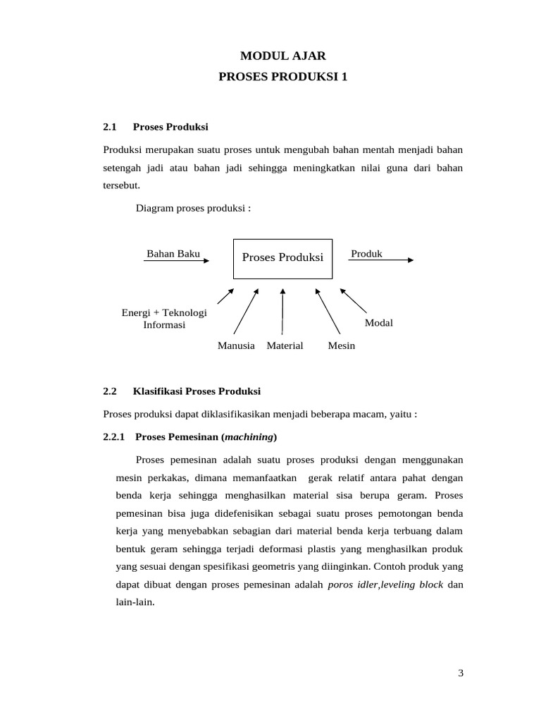 Modul Proses Produksi | PDF