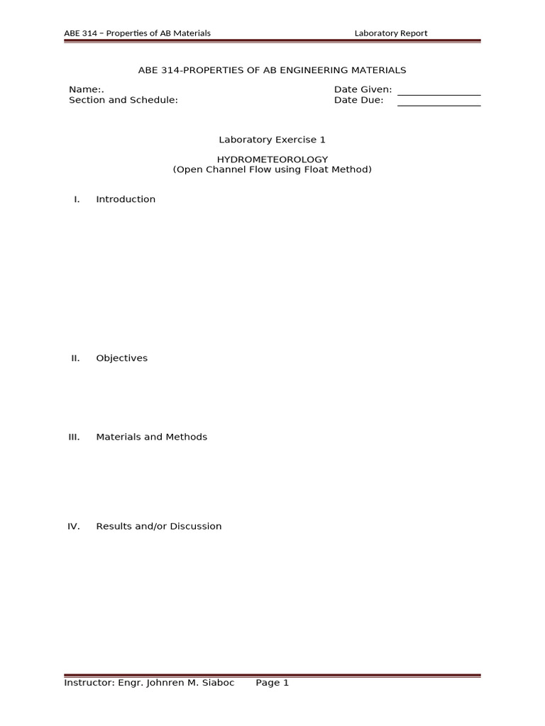 AB Materials Laboratory Report | PDF