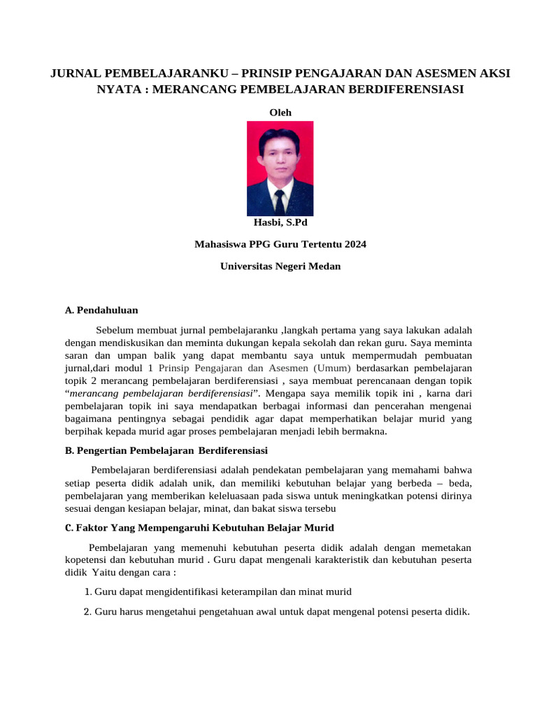 Jurnal Pembelajaran Modul 1 | PDF