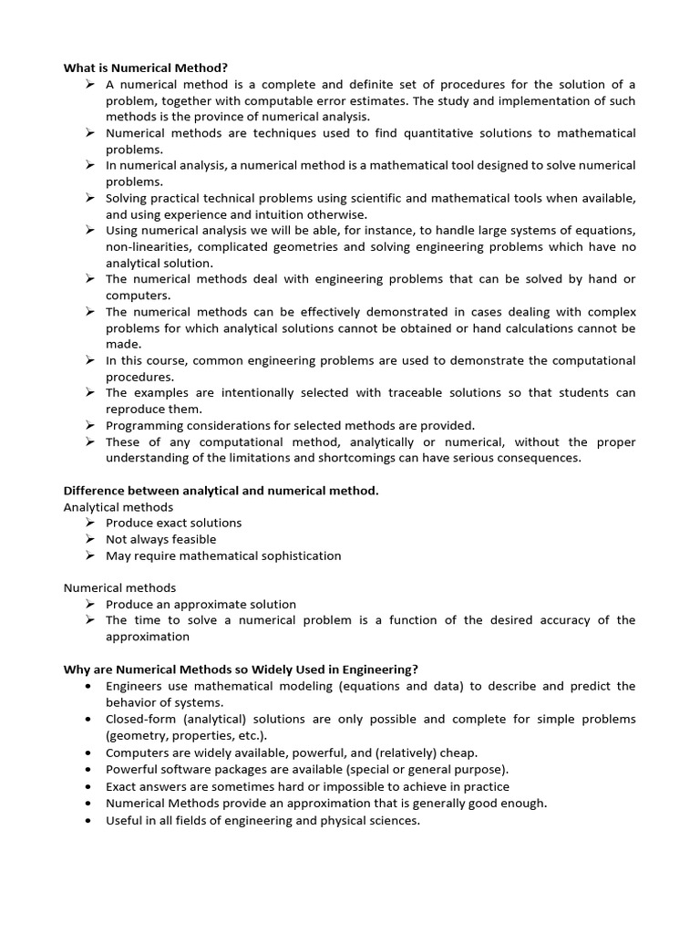 Numerical Analysis Theory | PDF | Numerical Analysis | Mathematical Analysis