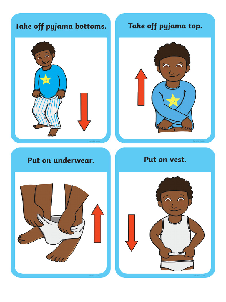 T C 102 Getting Dressed Routine Cards Boys - Ver - 3 | PDF