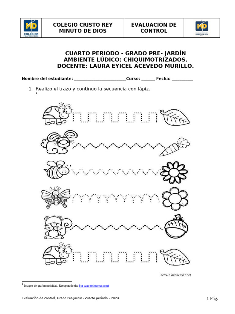 Ev. Control Chiquimotrizado IV Periodo | PDF