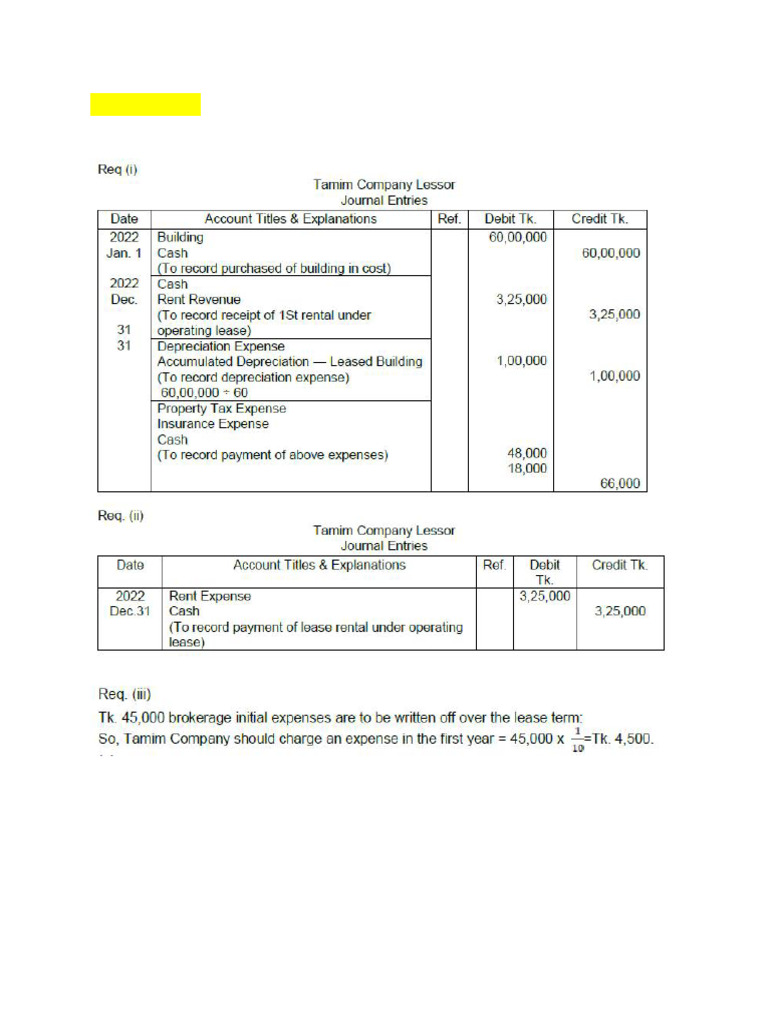 Lease Provision Calculation Guide | PDF
