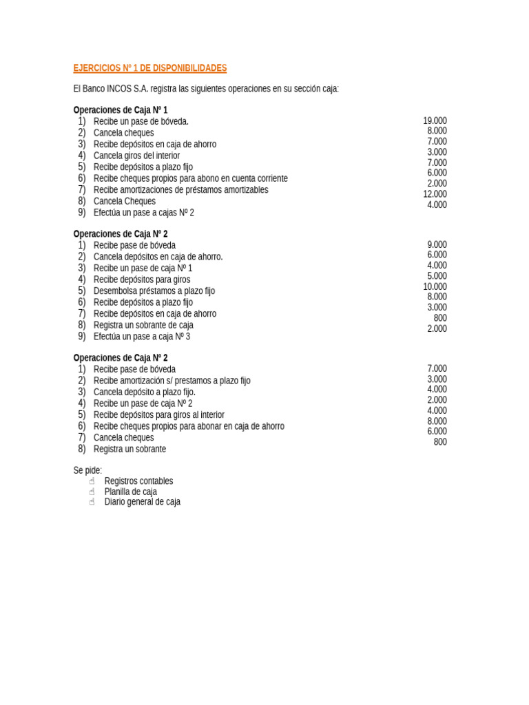 Ejercicios Cajas y Adelanto en Cta Corriente 2024 | PDF | Servicios financieros | Bancario