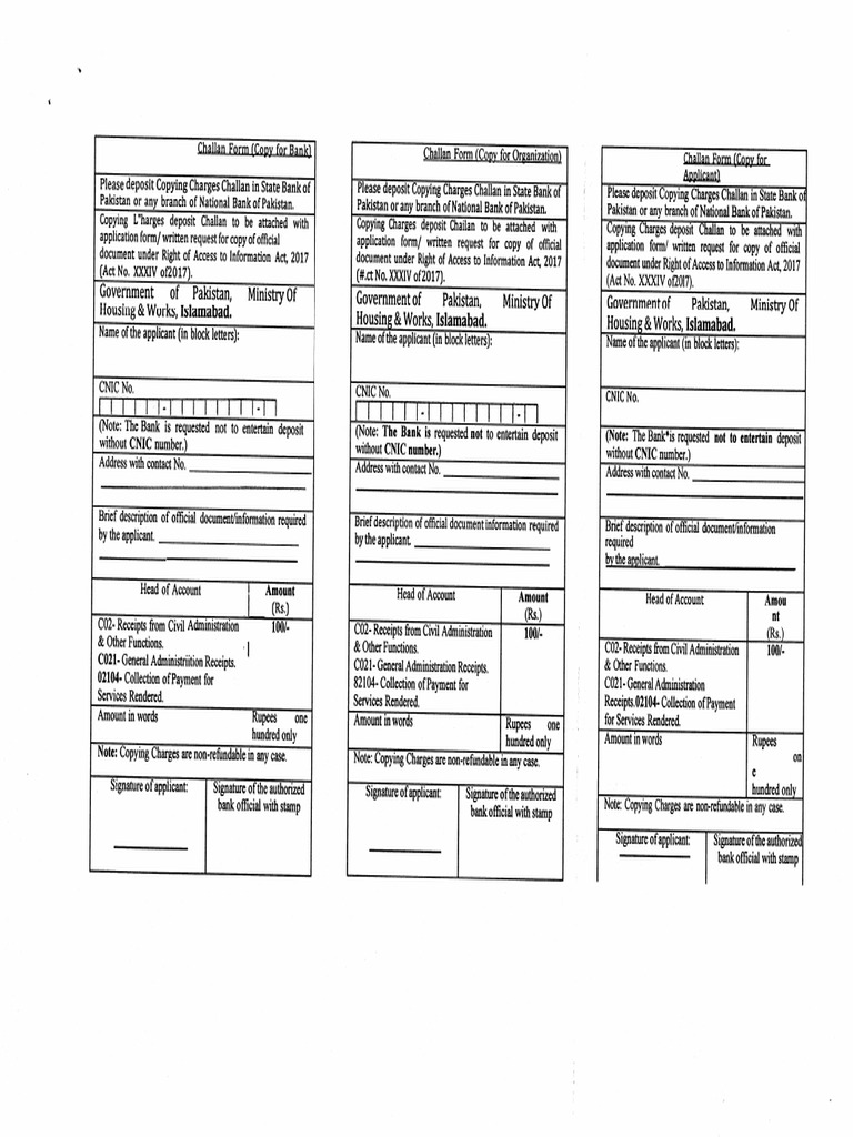 Challan Form ROATIA 2017 | PDF