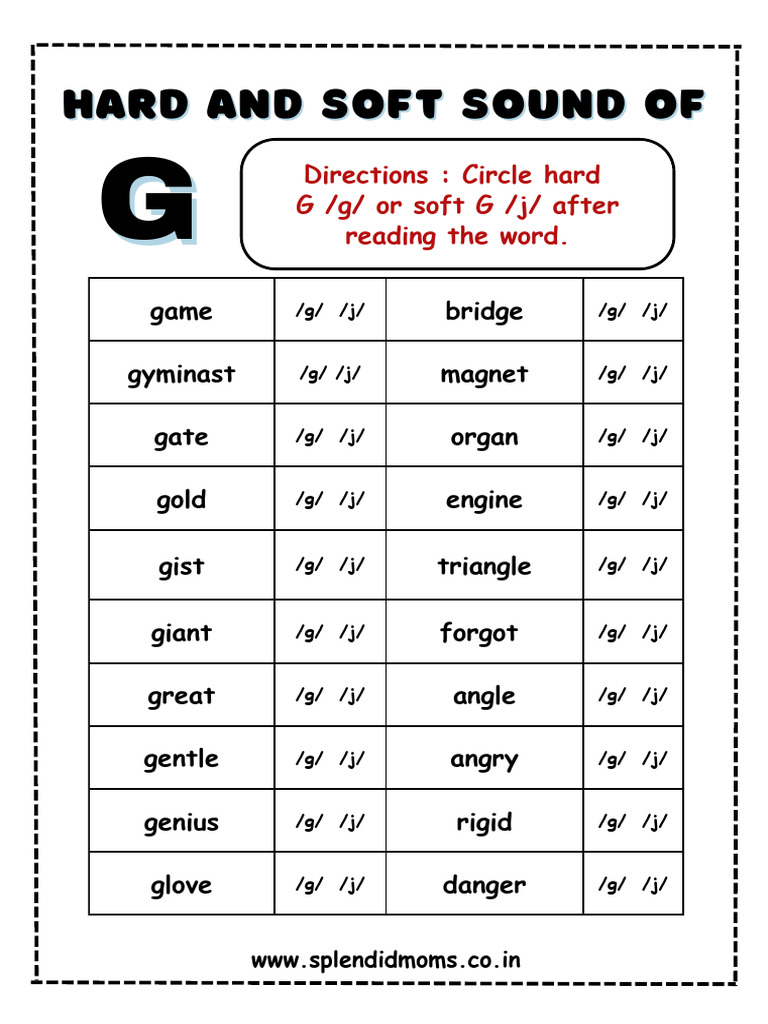 Two Sounds of Letter G Worksheet | PDF | Games & Activities | Home & Garden