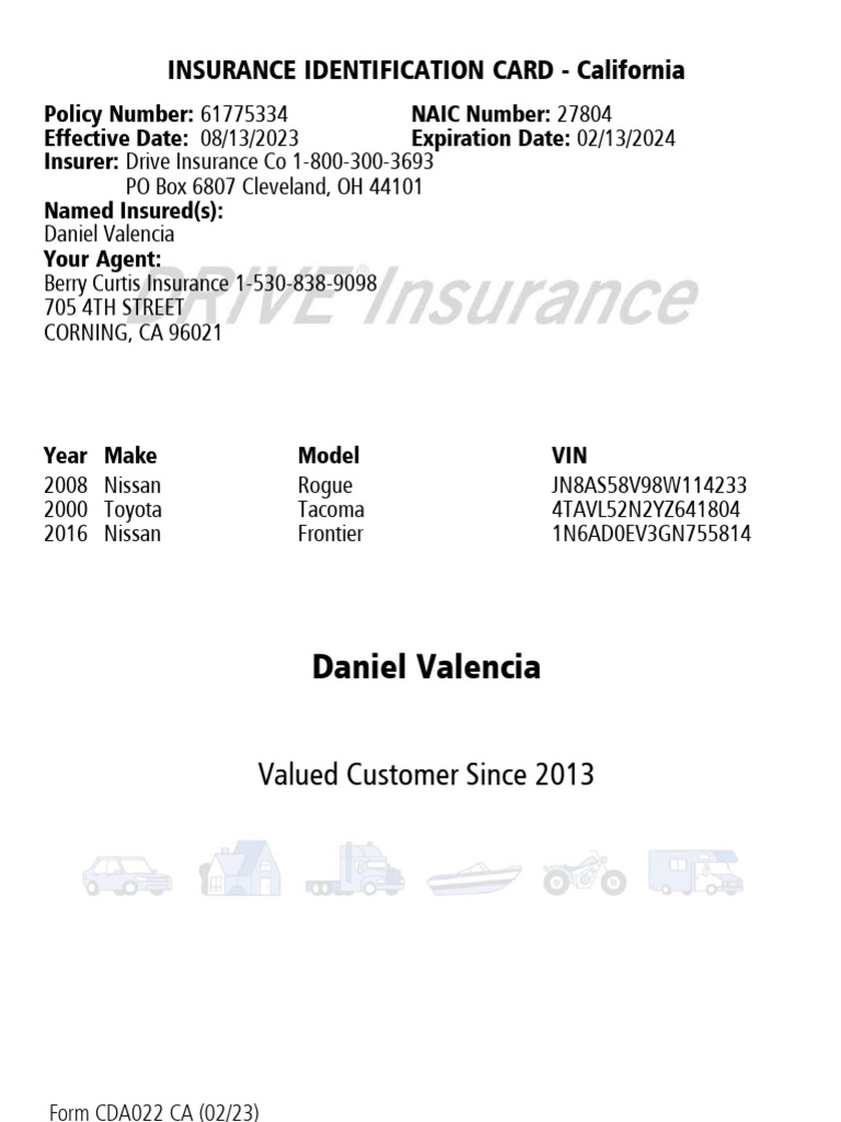 P GR Insurance Id Card Auto | PDF | Business | Technology & Engineering