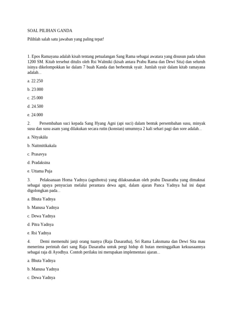 Soal Pilihan Ganda | PDF