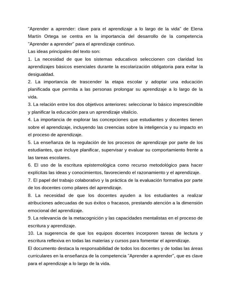 Aprender A Aprender | PDF