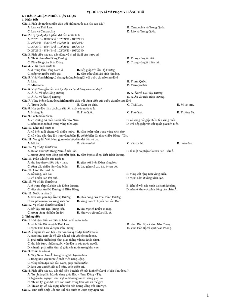 Hk1-12-Kntt-Câu Hỏi-Không Đáp Án | PDF