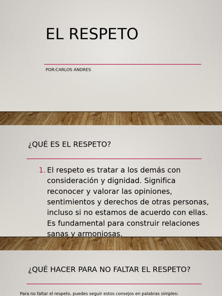 el respeto | PDF