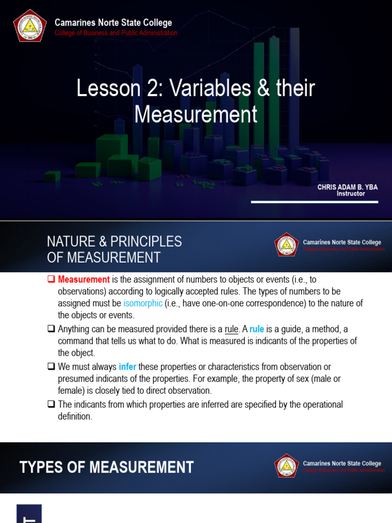 Lesson 2 Variables and Their Measurement | PDF | Level Of Measurement ...