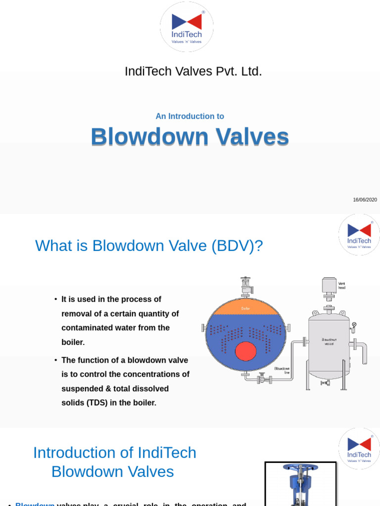 Introduction To Blowdown Valves - IndiTech Valves | PDF | Valve | Boiler
