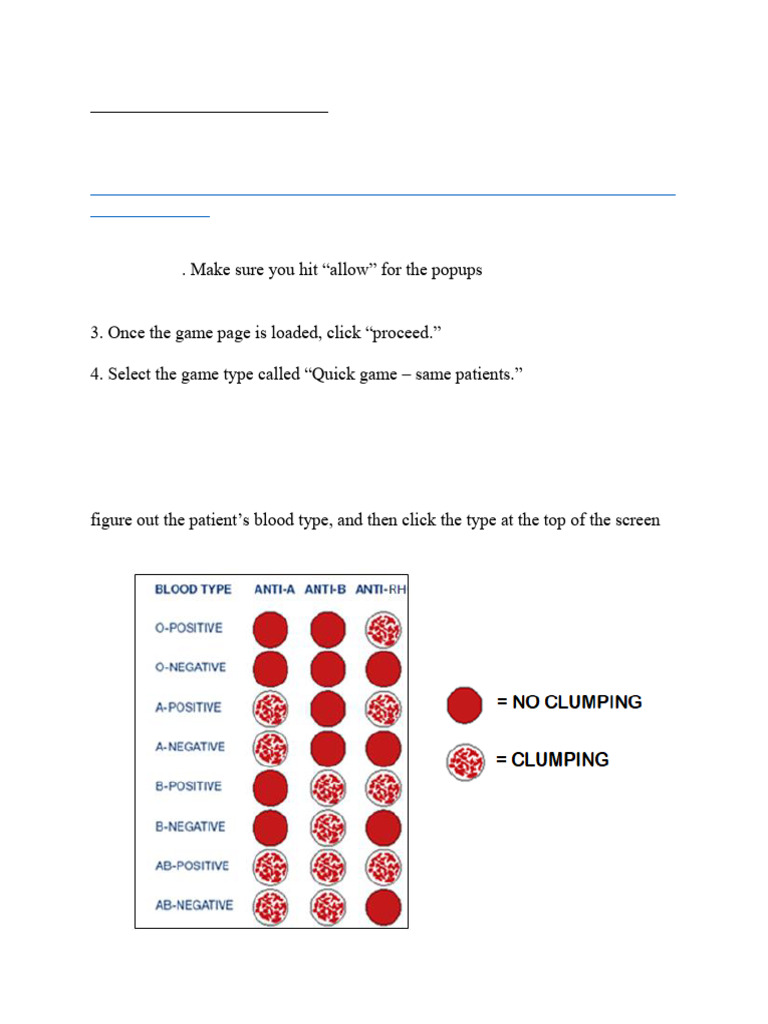 Blood Typing Game for Students | PDF | Law | Wellness