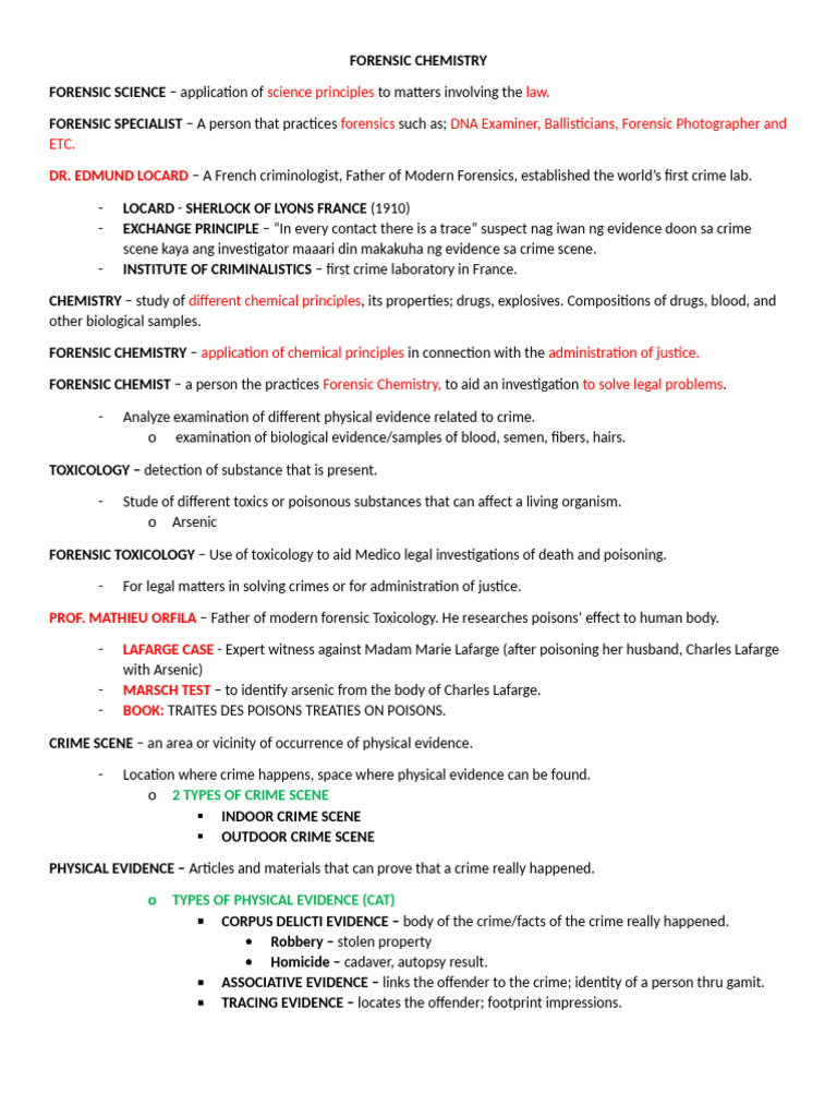 Forensic Chemistry | PDF | Forensic Science | Crime Scene Forensic Chemistry | PDF | Forensic Science | Crime Scene