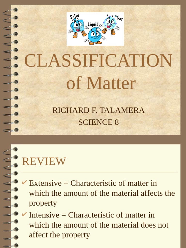 Classification of Matter | PDF | Mixture | Chemical Substances