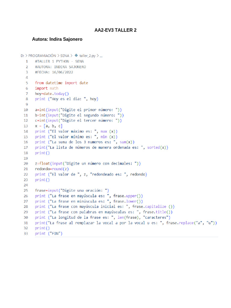 AA2 - EV3 Taller 2 | PDF