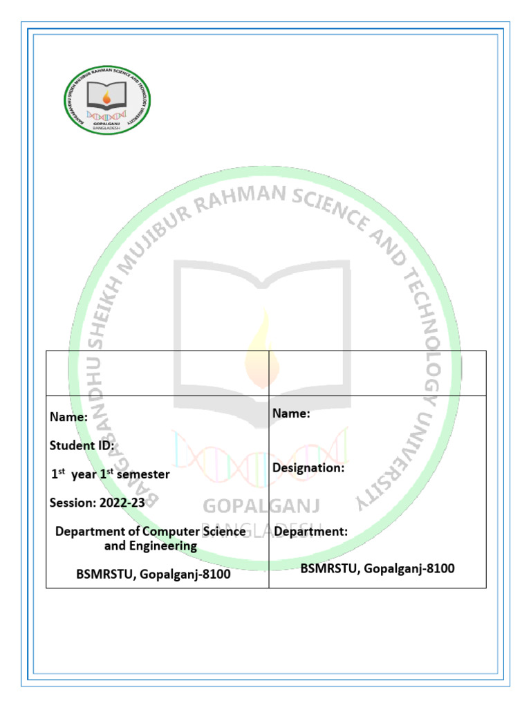 Cover Page BSMRSTU | PDF | Science & Mathematics | Computers