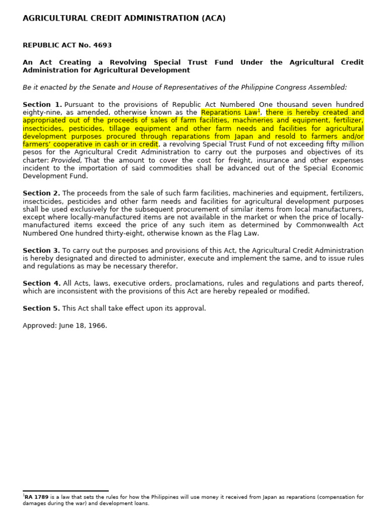 Agricultural Credit Administration | PDF | Executive Order | Presidents ...