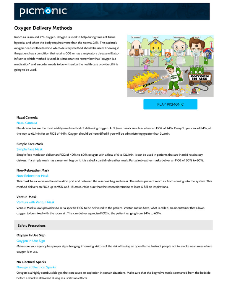 Oxygen Delivery Methods: Nasal Cannula | PDF | Respiration | Clinical ...