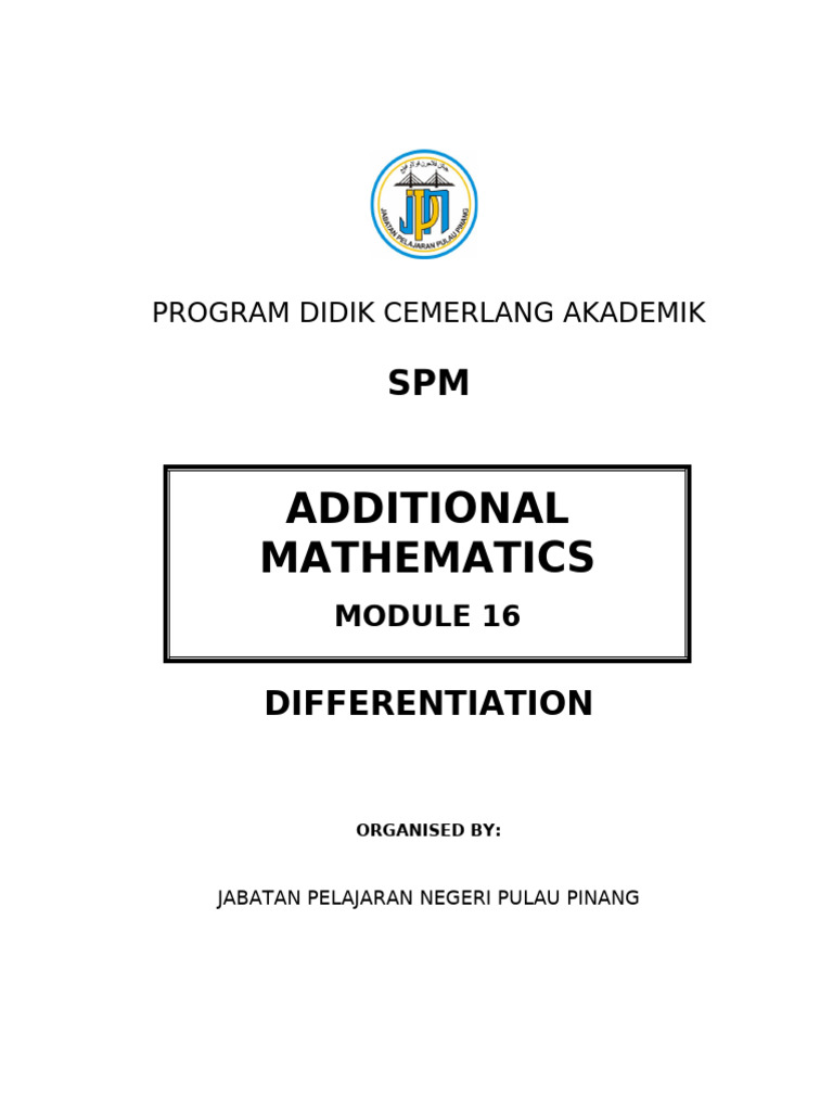 2.16) Add Math Module 16 (Diffetentiation) | PDF | Derivative | Mathematical Analysis