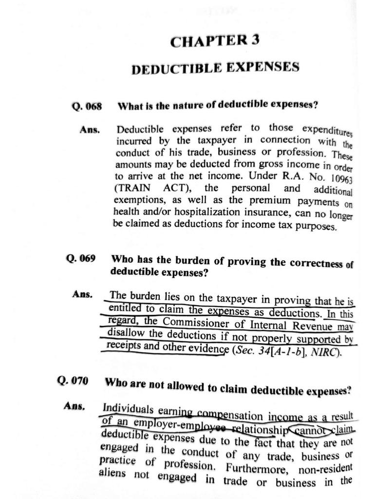 Deductible Expenses | PDF