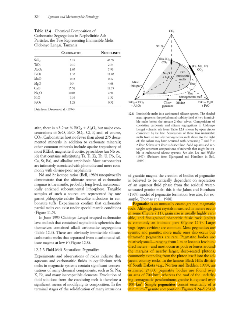 Carbonatite and Pegmatite Formation Insights | PDF | Magma | Igneous Rock