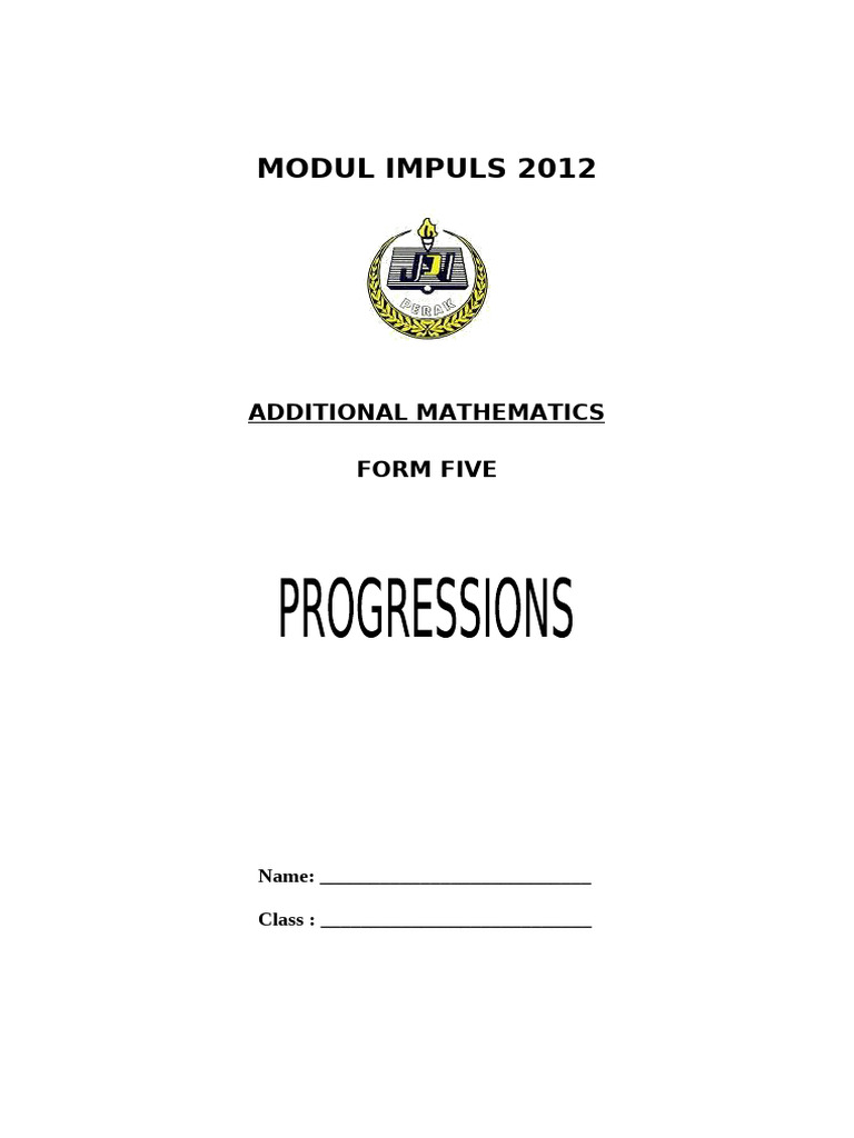 Modul Impuls 2012: Additional Mathematics Form Five | PDF | Summation ...