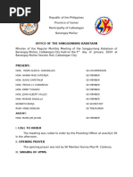 Sample SK Minutes of Meeting | PDF | Youth Organizations | Local Government