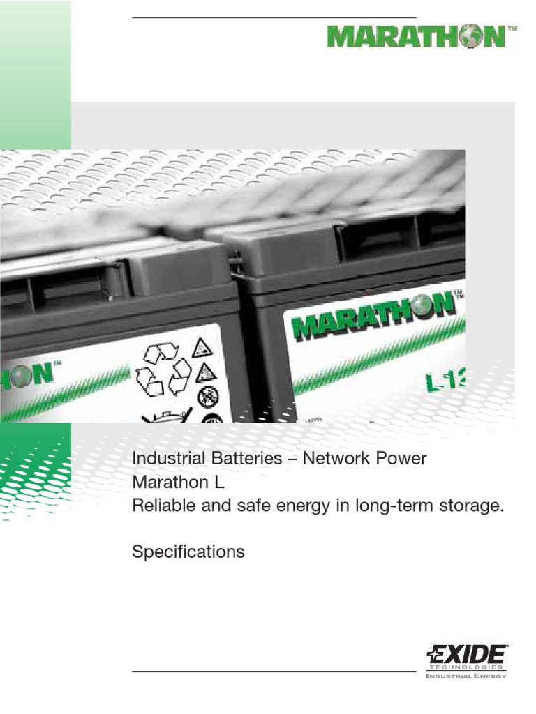 Marathon L Battery Specifications Guide | PDF | Battery (Electricity ...