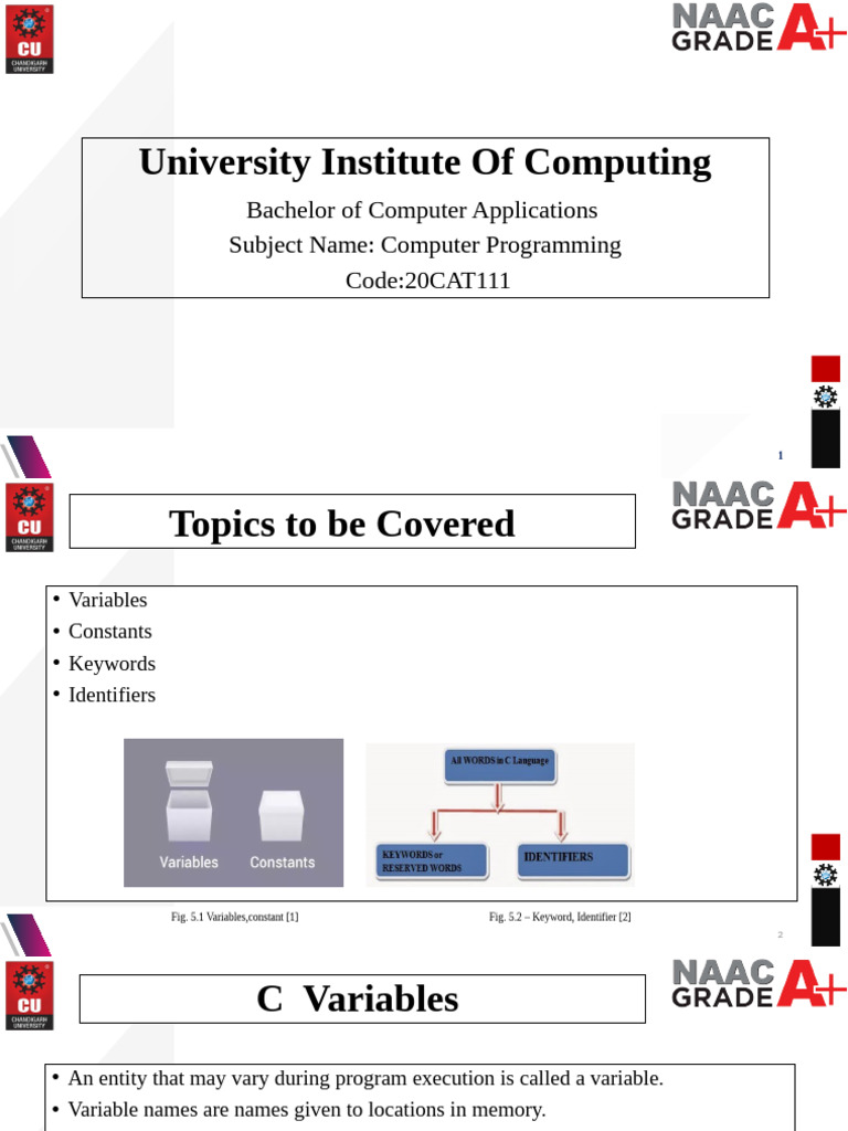 Unit 1 Cp Lecture 5 Pdf Data Type Variable Computer Science