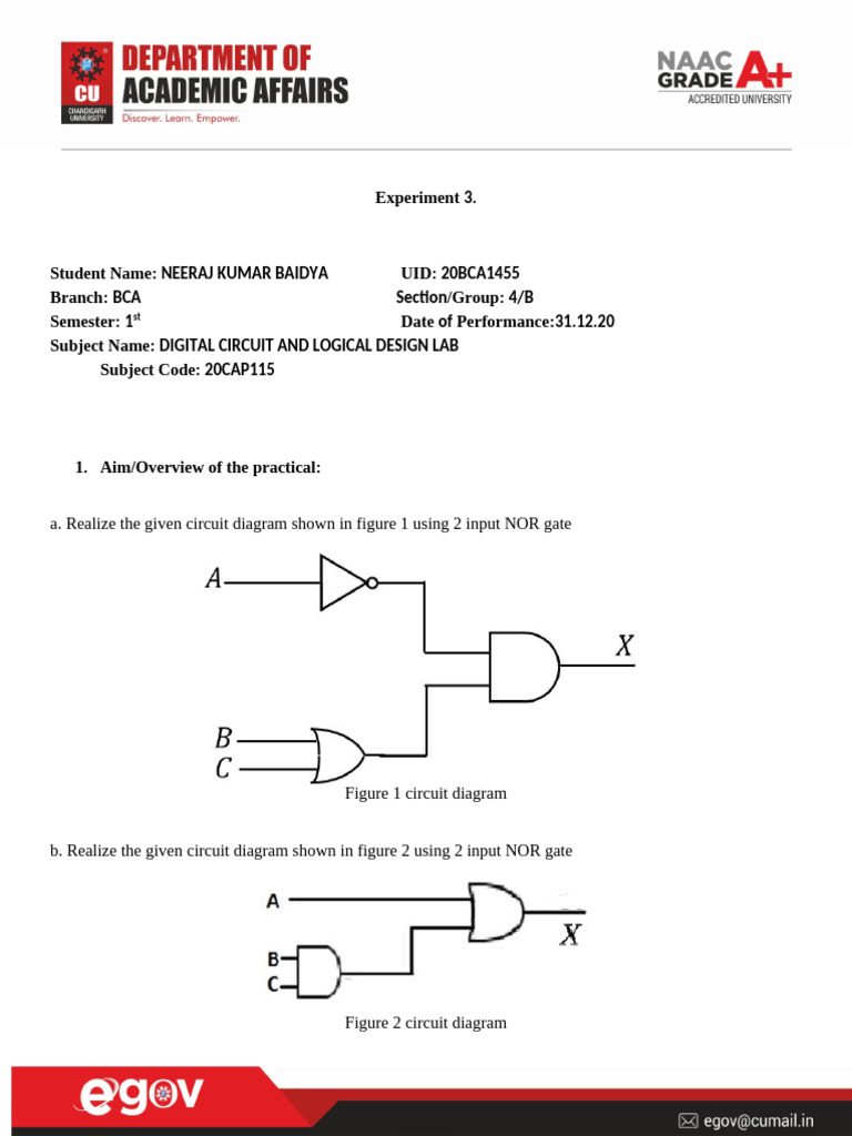 Experiment 3 DCLD Lab | PDF | Computer Engineering | Electronic Engineering