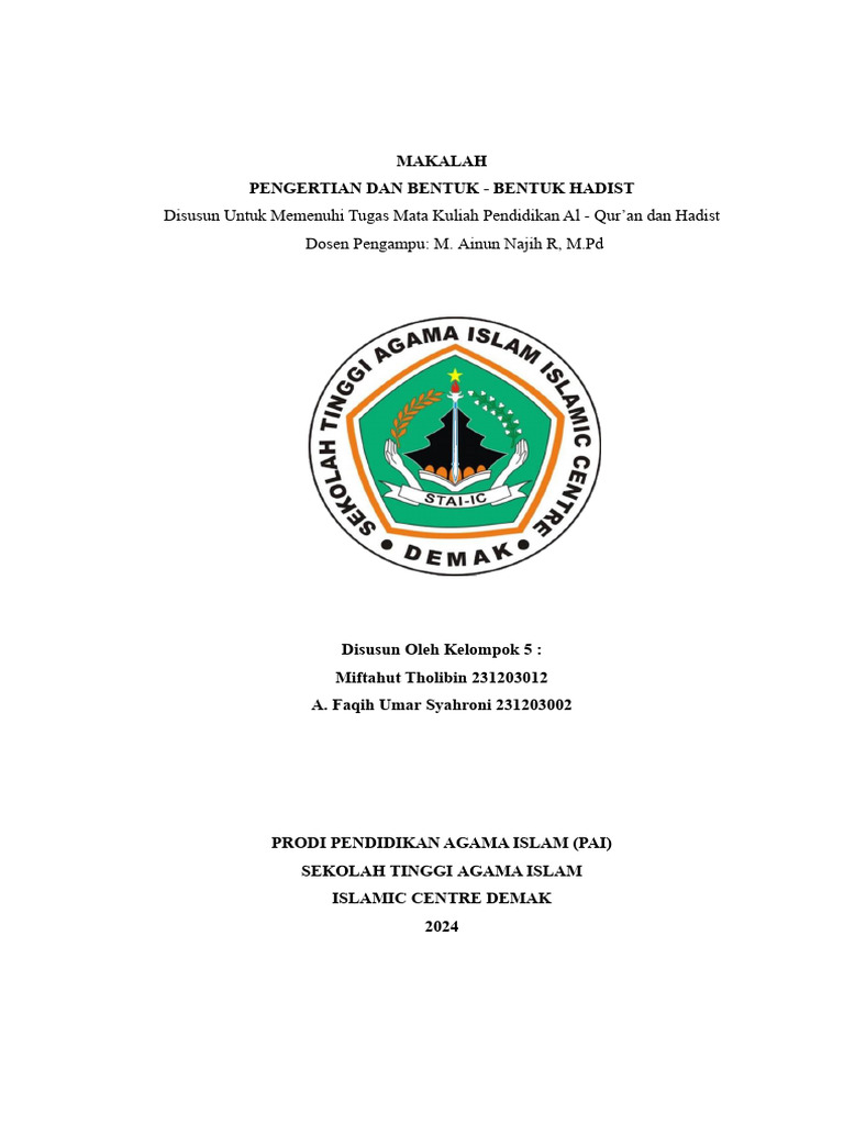 Pengertian dan Bentuk Hadist Islam | PDF