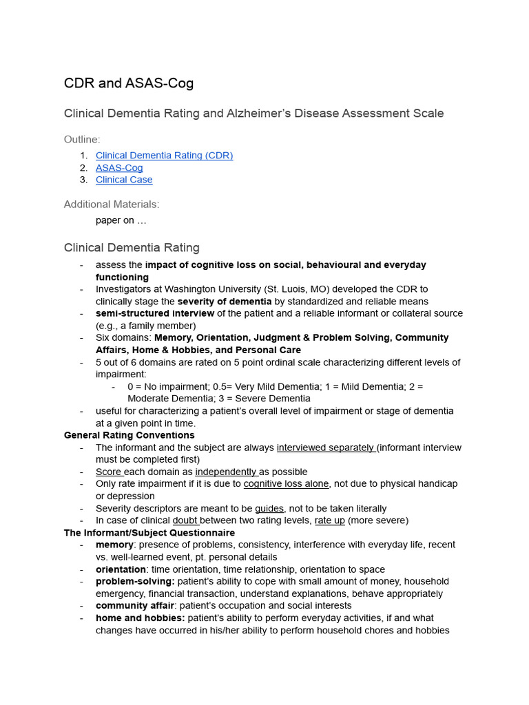 Dementia Assessment Tools Guide | PDF | Dementia | Cognition