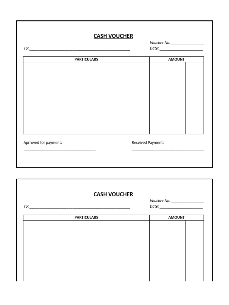 Cash Voucher Template | PDF | Business | Finance & Money Management