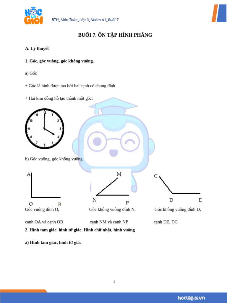 HDG - Môn Toán - L P 3 - Nhóm A1 - BTH - Bu I 7 | PDF
