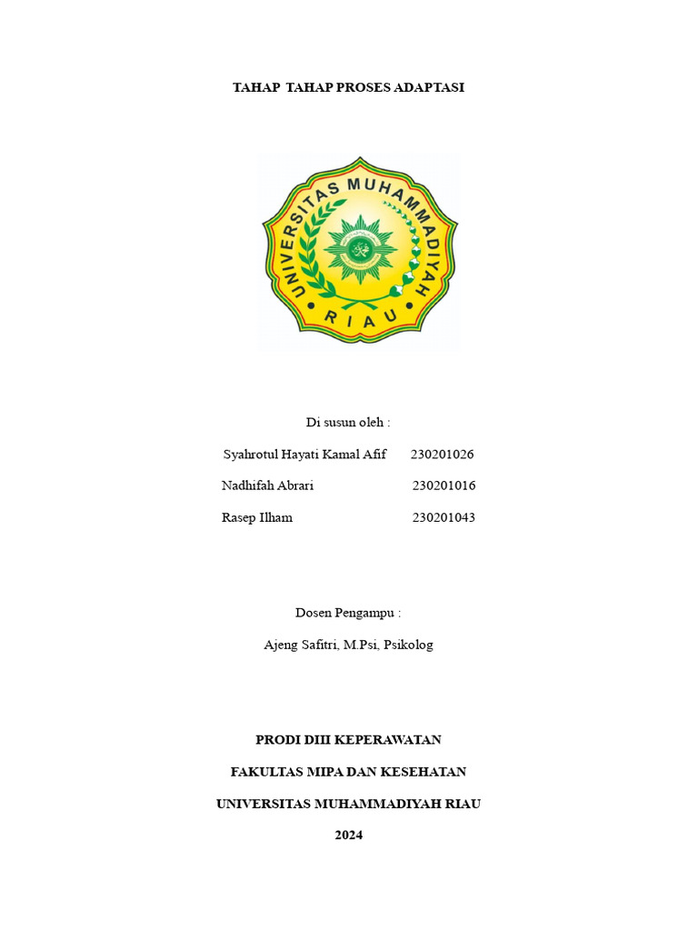 Kel 1 Tahap Tahap Proses Adaptasi | PDF | Sains & Matematika